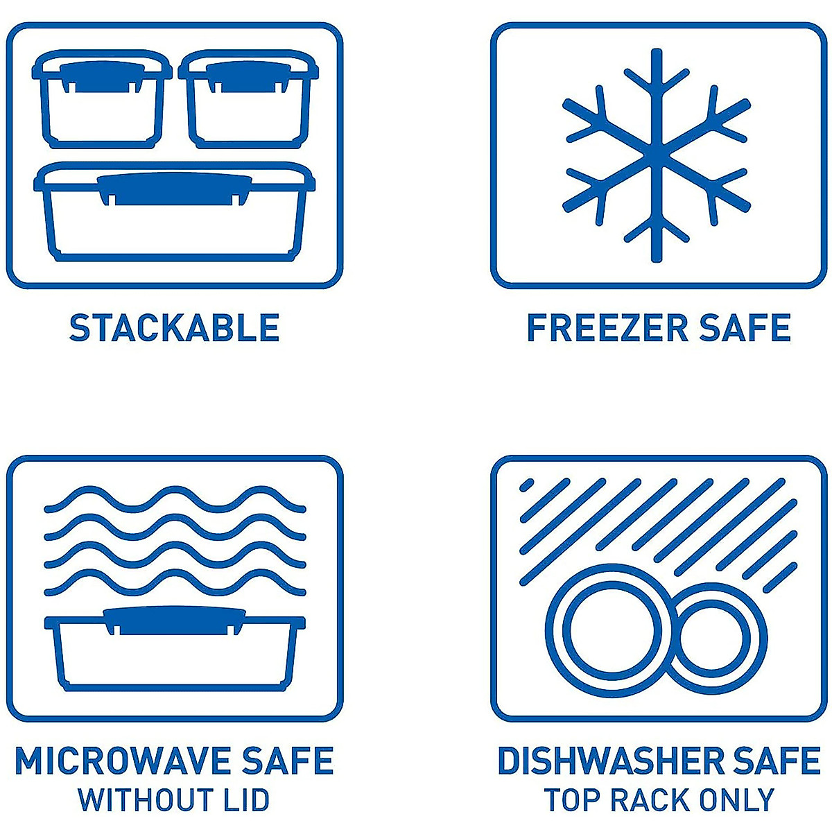 Sistema Large Food Storage Container with Lid for Lunch, Meal Prep, and Leftovers, Dishwasher Safe, 236oz, Clear/Blue