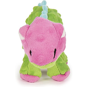 goDog Dinos Spike Squeaky Plush Dog Toy, Chew Guard Technology - Green, Small
