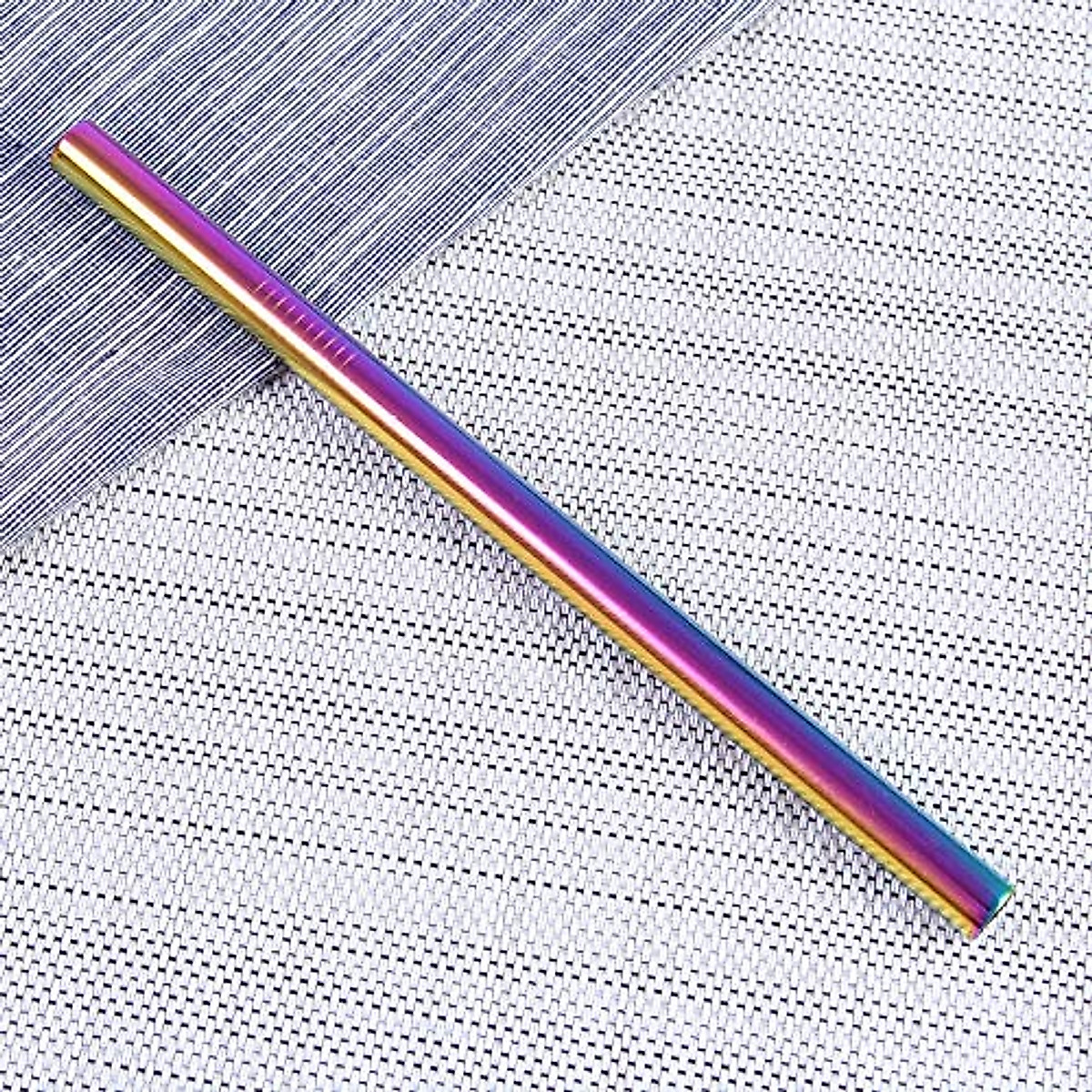 Sunwinc 100Pack Reusable Boba Straws&Jumbo Smoothie Straws-0.5" Wide. Stainless Steel 18/10 Extra Wide Reusable Metal Straws,Fat Boba Straws for Bubble Tea,Milkshakes,Jumbo Drinks (Rainbow-100Pack)