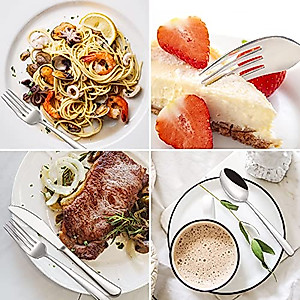 60 Piece Silverware Set for 12, Terlulu Stainless Steel Flatware Set, Heavy Duty Cutlery Utensil Include Forks Knives Spoons, Mirror Polished Tableware Set for Home Restaurant Party, Dishwasher Safe