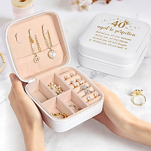 Pandasch 40th Birthday Gifts for Women - Travel Portable Jewelry Box Gifts for Mom Wife Friend Sister Aunt - Unique Gifts Ideas for 40 Year Old Birthday - Fabulous 40 Year Old Birthday Gifts for Her