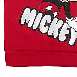 Disney Mickey Mouse Little Boys 2 Piece Set: Pullover Sweatshirt Jogger Pants Red/Gray 7-8