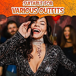 Fake Blood Necklace Vampire Kiss Necklace Halloween Choker Necklace Vampire Blood Pearl Necklace for Women Pearl Choker Blood Drip Necklace Gothic Spooky Jewelry Pearl Costume Jewelry Vampire Necklace