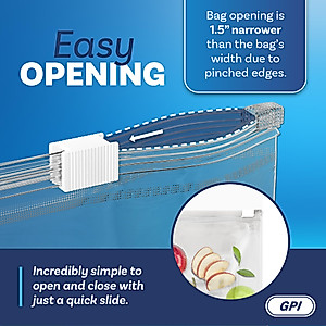 100 Count - Slider Zip Food Storage Sandwich Bags, 6" x 6" (1 Pint) 3 Mil Heavy Duty, Strong & Durable For Freezer Storage, For Sandwiches, Snacks & More. GPI