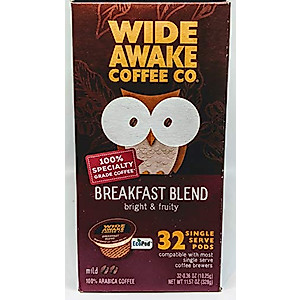 Wide Awake Coffee Single Serve Coffee Pods (32 Count, Breakfast Blend)