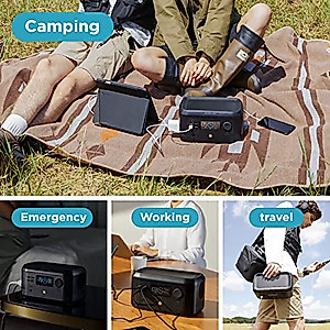 EF ECOFLOW Portable Power Station RIVER mini, 210Wh Backup Lithium Battery, Fast Charging, 110V/300W AC Outlets, DC and USB Ports, Solar Generator for Outdoor Camping Travel Hunting Emergency