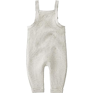 little planet by carter's unisex-baby Organic Cotton Sweater Knit Overalls, Subtle Grey Heather, 18 Months