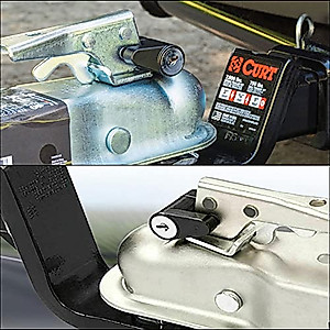 scottchen PRO Trailer Hitch Coupler Lock, Black Dia 1/4 Inch Tongue Lock pin,3/4 Inch Span for Tow Boat AUTO RV Truck Car's Coupler (1 Pack)