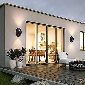 WENZIFI Modern Outdoor Wall Lights IP65 Waterproof Outside Porch Lights Up and Down Lighting Wall Sconce Fixtures Die Cast Aluminum Wall Mounted Lamps for Porch Courtyards Garage Foyer