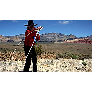 Western Stage Props Cotton Trick Rope Lasso | Lariat Looper Rope for Kids and Adults | Leather Burner Cowboy and Cowgirl Rope for Wedding Ring & Butterflies, 20 Foot