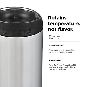 Klean Kanteen 12oz TKWide Insulated Water Bottle with Twist Cap - Brushed Stainless