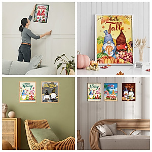 12 Pieces DIY Diamond Art Kits 5D Gnome Diamond Painting Kits for Adults Valentines Day St Patricks Day Paintings for Kid Parents Children Beginners, 12 x 16 Inch