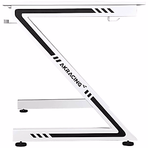 AKRacing Sierra Gaming Desk Large White Surface, Sturdy Metal Frame, Cable Management, and XL Gaming Mousepad Included, (AK-Sierra)