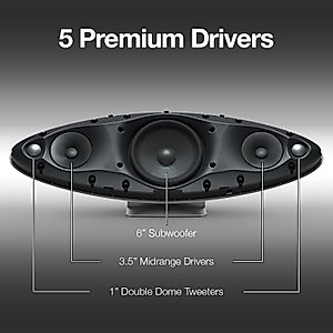 Bowers & Wilkins Zeppelin Wireless Speaker, Iconic Design, 5 Drivers including Subwoofer, Wireless Streaming via Bluetooth, Alexa Built-in, AirPlay & Spotify Connect, Multiroom Support, Pearl Grey