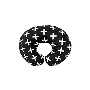 Mila Millie Premium Quality 2 Pack Nursing Pillow Covers Nordic Swiss Black & White Unisex Design Slipcovers - 100% Cotton Hypoallergenic (Black & White)