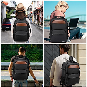 Kuosdaz Travel Laptop Backpack for Men, Bookbags for Men Women, Casual Back Pack with USB Charging Port, Water Resistant Business Work Bag, Casual Daypack Fits 15.6 Inch Laptop, Grey