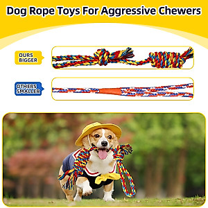 RIGHTPARTS Dog Rope Toys for Small & Medium Large Breed Dogs,Dog Chew Toys for Aggressive Chewers, Cotton Dog Teeth Cleaning Toys, Tug of War Dog Training