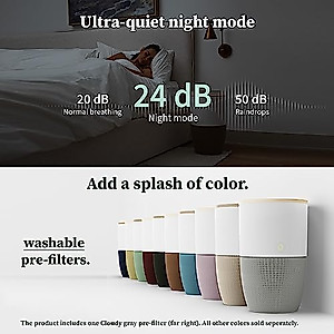 Dupray Bloom™ Air Purifier for Large Rooms with Planter or Custom Accent Table Design | For Home, Bedroom, Office, Dust, Pets | H13 HEPA Air Filtration (Accent Table - Walnut, Cloudy Gray)