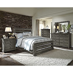 Progressive Furniture Willow Nightstand, Distressed Dark Gray