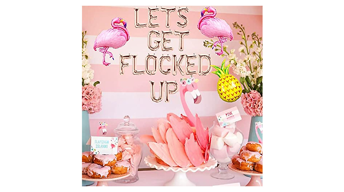 Rose Gold Flamingo Bachelorette Party Supplies & Decorations