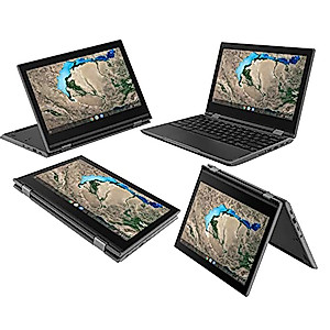 Lenovo 300e 11.6" 2-in-1 Touchscreen Chromebook (Intel N4020, 4GB RAM, 32GB Storage, Stylus, Webcam), Ruggedized & Water Resistant, Flip Convertible Home & Education Laptop, Chrome OS (Renewed)
