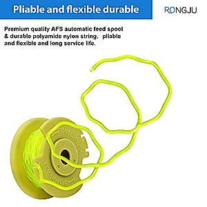 RONGJU 8 Pack Weed Eater Spool Replacement Compatible with Ryobi One Plus+ AC80RL3 for Ryobi 18v, 24v, 40v Trimmers 11ft 0.080 Inch Twisted Line + 1 Pack String Trimmer Cap (8 Spools, 1 Cap)