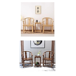 WANLIAN Round-Backed Armchair in Chinese Style of Ming and Qing Dynasties,Solid Wood Chair,Chinese Furniture Oriental Chairs,Chinese Longevity Arm Chair(Fully Assembled)(Circular arc)