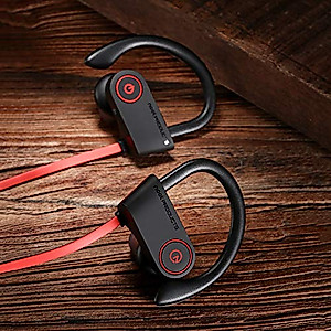 noot products NP11 Wireless Earphones Bluetooth in-Ear Headphones with Ear Hook/Mic, Volume & Remote Control IPX7 Sweatproof Earbuds for Sports, Workout, Running, Exercise, Gym (Black)