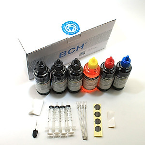 BCH Standard Refill Ink Kit for All Printers - 100 ml x6 (Total 600 ml)