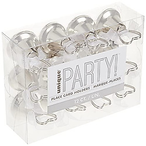 Elegant Silverbell Place Card Holders - (12 Ct) - Premium Silver Finish for Weddings, Receptions & Events