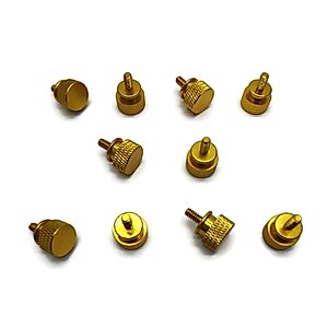 Primeonly27 10x Anodized Aluminum Computer Case Thumbscrews 6-32 Thread Computer Cover Power Supply PCI Slots Hard Drives DIY Gold