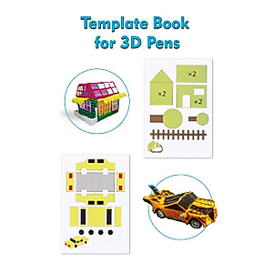 RIEOS 3D Printing Drawing Book, Reusable Colorful 40 Patterns Thick Paper Template with a Clear Plate, 3D Pen Painting Graffiti Template for Kids DIY Gifts