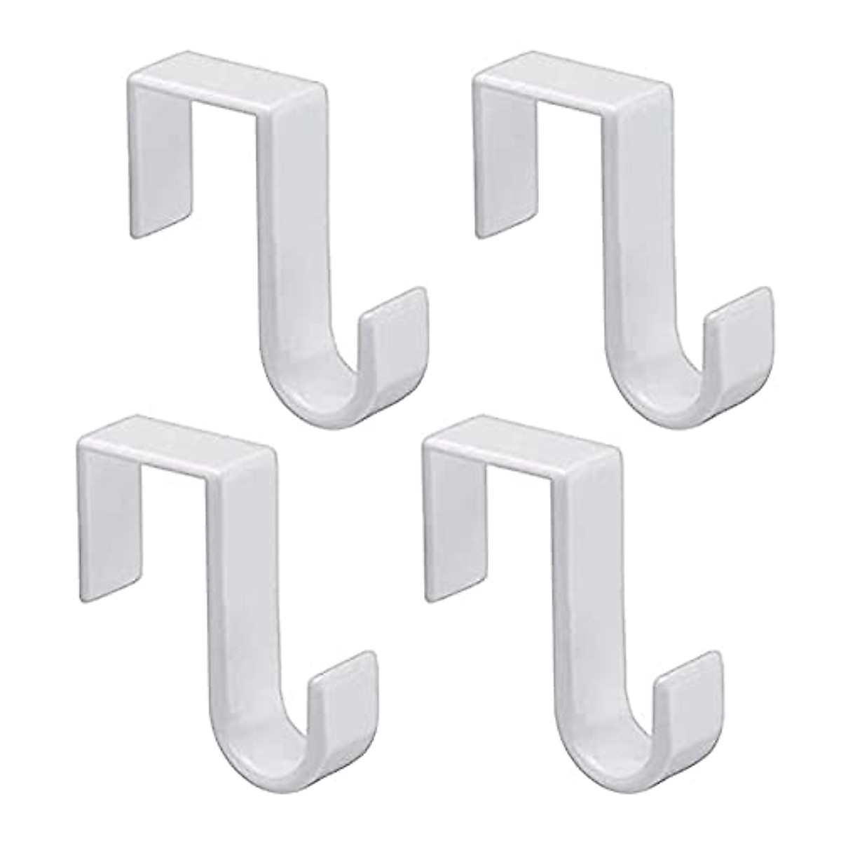 1st Choice Over The Door Hooks 4 Pack, Z-Shaped Door Hanger Hook Reversible Sturdy Over Door Hooks Fits The 1 3/8” and 1 3/4” Door Widths, Plastic Door Hook Hanger for Hanging Clothes, Towels,White