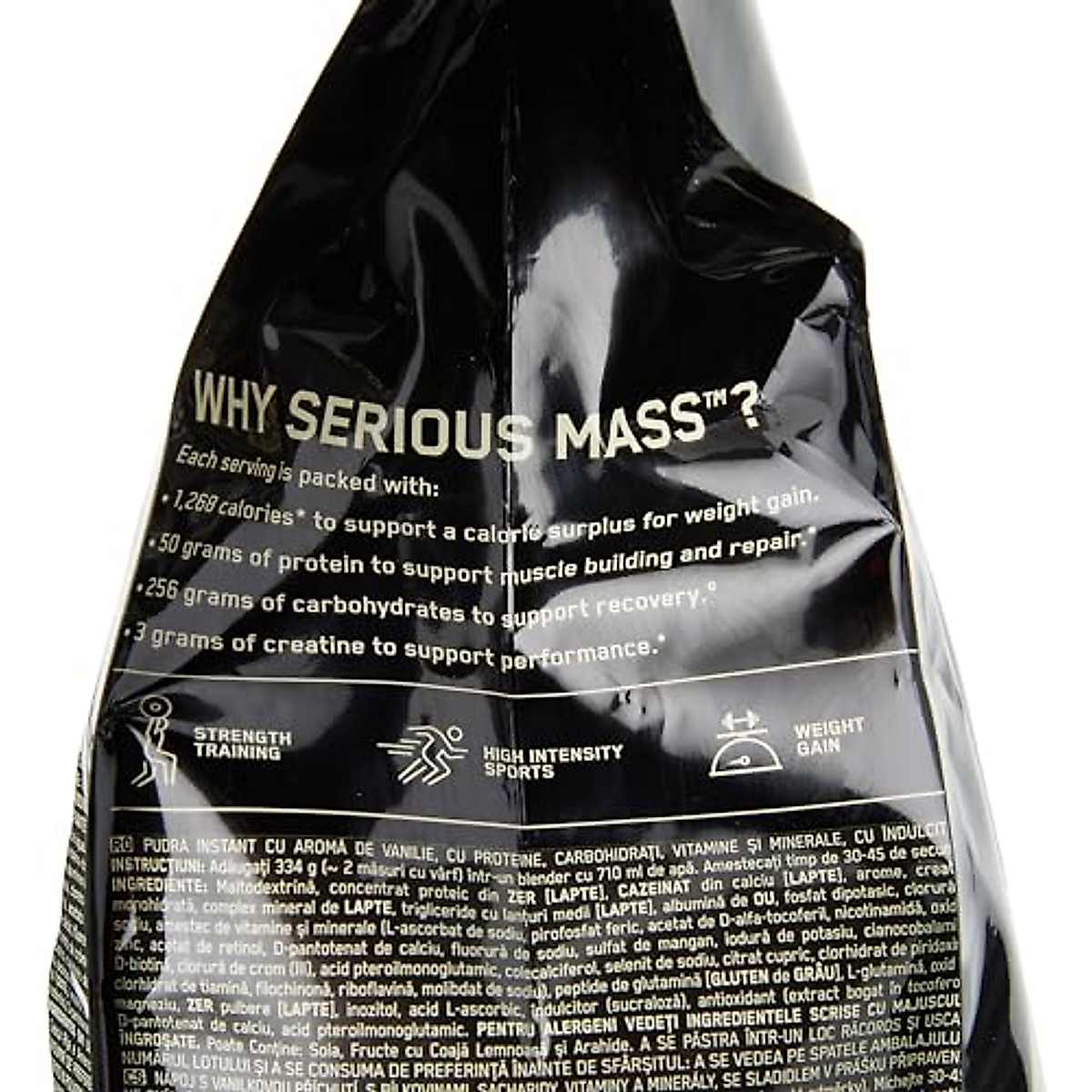 Optimum Nutrition Serious Mass Weight Gainer Protein Powder Vitamin C Zinc and Vitamin D for Immune Support Vanilla 12 Pound (Packaging May Vary)