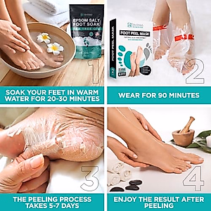 Lavinso Foot Peel Mask for Dry Cracked Feet – 2 Pack Dead Skin Remover and Callus - Exfoliating Peeling Soft Baby Feet, Original Scent