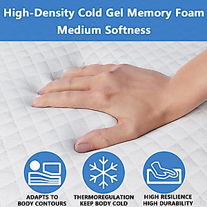 Rhyme source 4.5 Inch Cold Gel Memory Foam Sofa Bed Mattress Replacement for Sleeper Sofa and Couch Beds Queen Size Sofa CertiPUR-US Certified (Sofa Not Included)