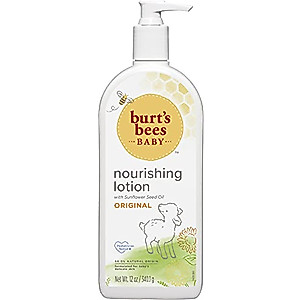 Burt's Bees Baby Lotion for Sensitive Skin, Nourishing Baby Care, Non-Irritating, Original Scent, 12 Ounce