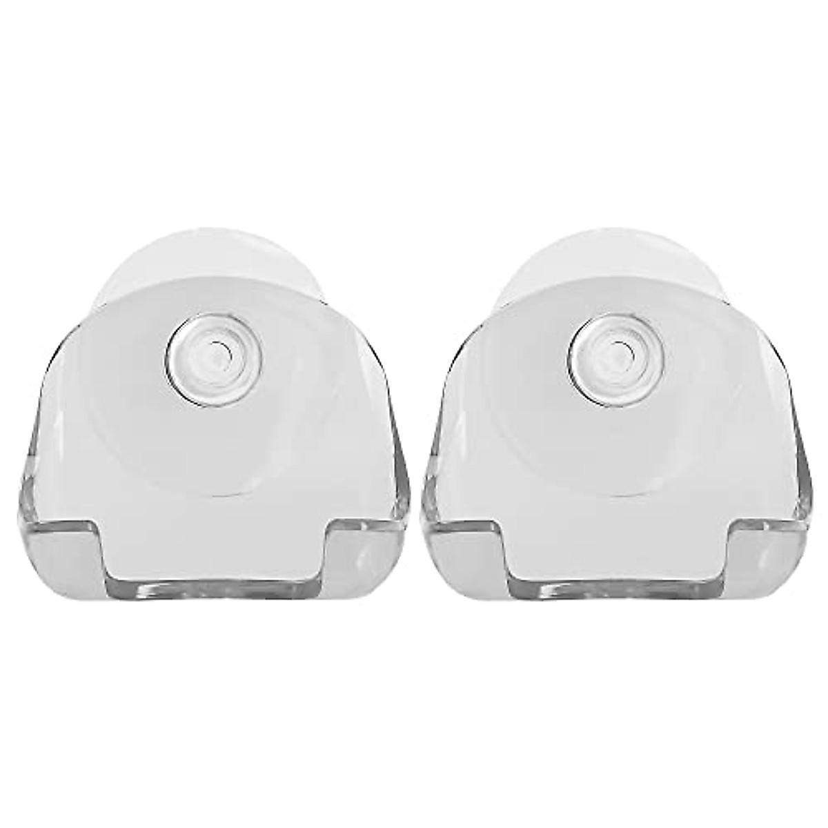 kwmobile 2x Razor Holder with Suction Cup - Self-Adhesive Shaver Wall Mount - Bathroom Organizer for Glass and Tiles - Transparent