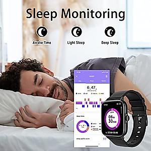 Smart Watch(Call Receive/Dial), Full Touch Screen SmartWatch for Android and iOS Phones Compatible Fitness Tracker with Heart Rate,Sleep,Blood Oxygen,Step Counter for Men Women