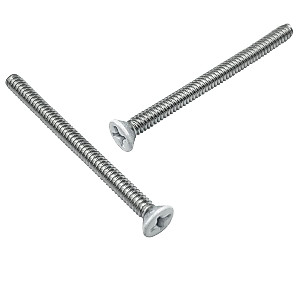 Adiyer Extra Long Outlet Screws 40pcs 6-32 x 1-7/8 Inch White Painted Electrical Outlet Screws Outlet Extender Screws Machine Screws for Fix Wonky and Sunken Outlets, 304 Stainless Steel