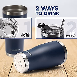 HAUSHOF 20 oz Tumbler, Stainless Steel Vacuum Insulated Coffee Tumbler Water Cup, Double Wall Travel Mug with Lid, Perfect for Hot and Cold Drinks