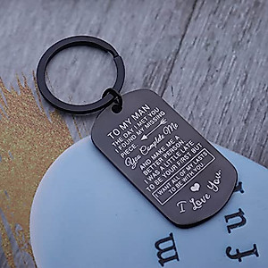 To My Man Keychain for Him Love My Man Gifts Valentine's Day Birthday for Husband Boyfriend