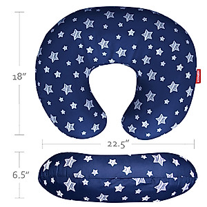 Nursing Pillow Cover Navy for Baby Boys, Breastfeeding Nursing Pillow Slipcovers Super Soft, Navy Star and Nursing Pillows for Breastfeeding and Positioner Breathable, 3D Air Mesh Breastfeeding Pillow