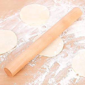 ccHuDE 2 Pcs Solid Wood Rolling Pin Hand Dumpling Rolling Pin Wooden Pizza Roll Pin Dough Roller Baking Tool