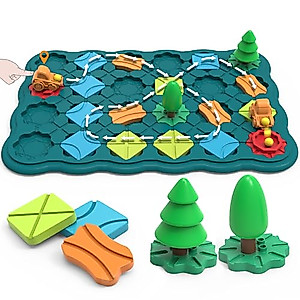Kids Toys STEM Board Games - Logic Road Builder Brain Teasers Puzzles for 4 5 6 7 Year Old Boys Girls, Educational Montessori Birthday Gifts for Ages 4-8 Preschool Classroom Learning (38 PCS)