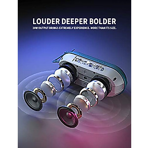 INSMY Portable Bluetooth Speakers, IPX7 Waterproof Floating 20W Wireless Speaker Loud Sound Rich Bass, Stereo Pairing Max 40W, 24 Hours Built-in Mic for Outdoors Camping Pool (Blue)