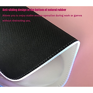 RGB Mouse Pad with Wrist Support, LED Mouse Pad with 13 Lighting Modes, Anti-Slip Rubber Base, Pain Relief Computer Ergonomic Mouse Pad for Gaming, Office, Home, 11.8 x 8.5 in (White)