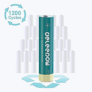 Deleepow Rechargeable AAA Batteries Ni-MH 1100mAh Triple A Batteries 8 Pack with AA AAA Individual Rechargeable Battery Charger 8-Bay