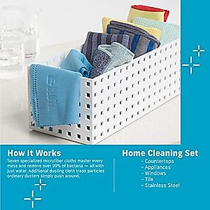 E-Cloth 8pc Home Cleaning Set, Contains Multiple Microfiber Cleaning Cloths & Deep Clean Mop, Microfiber Mop, Perfect Floor Cleaner for Hardwood, Laminate, Tile and Stone Flooring, 100 Wash Promise
