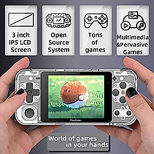 Q90 Handheld Game Console 3 inch Retro Handheld Video Games Consoles Built-in Classic Games Rechargeable Battery Portable Style Hand Held Game Consoles System Transparent